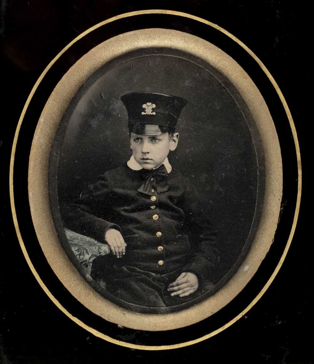Lot 165 - Quarter-plate ambrotype of a young boy in