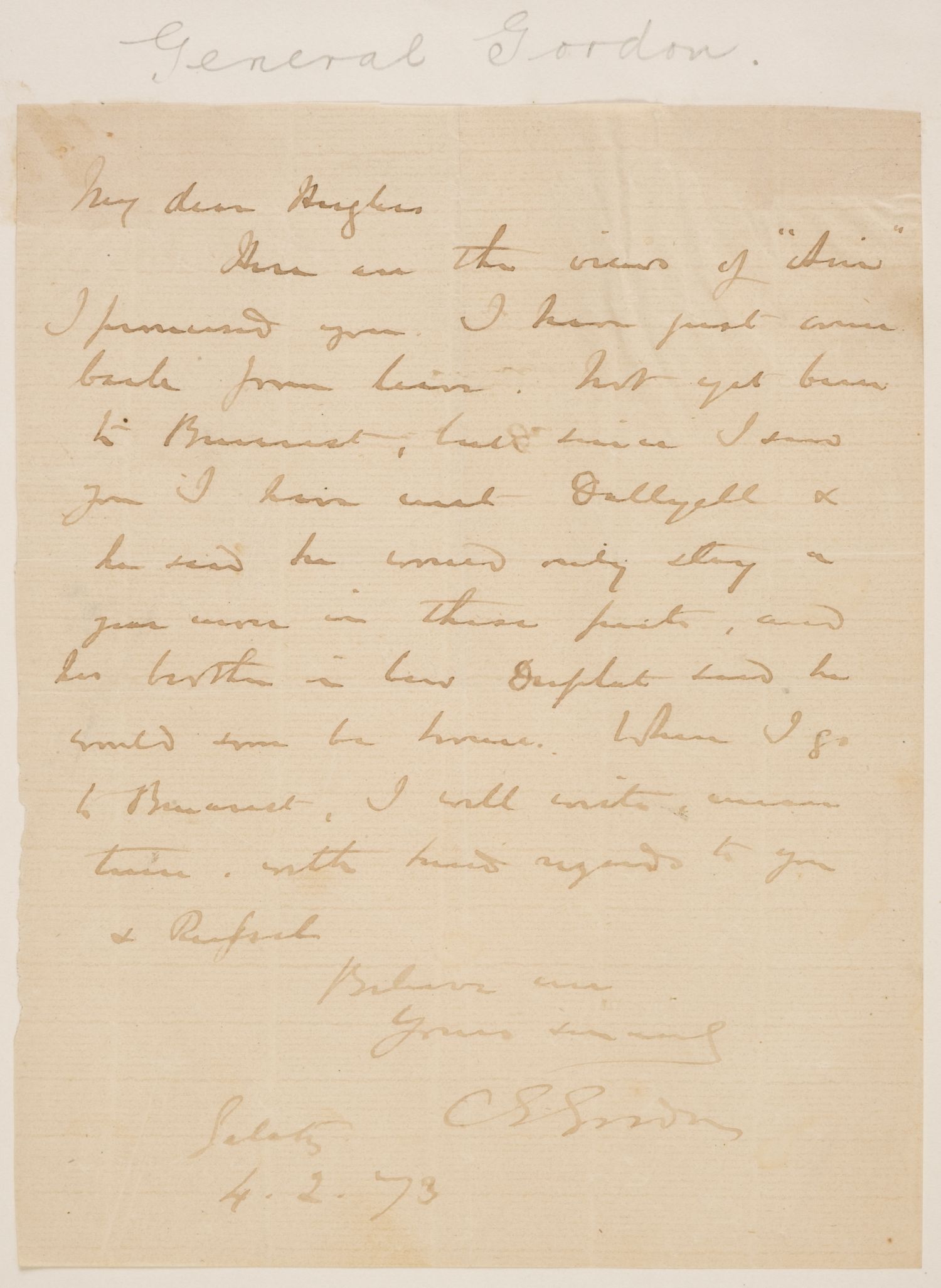 Lot 318 - Gordon (Charles George, 1833-1885).