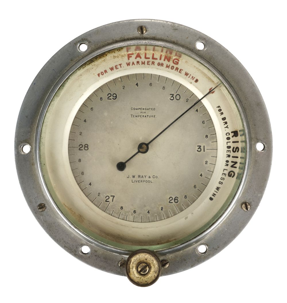 Lot 303 - Motor Aneroid. A dashboard barometer J.W.