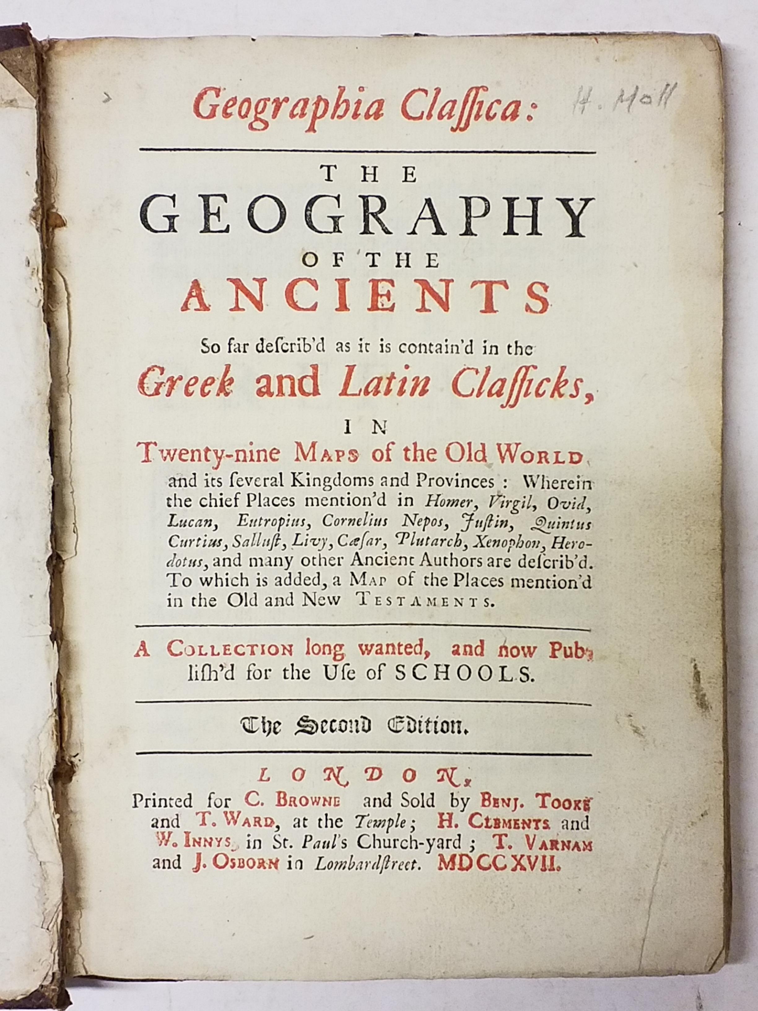 Lot 12 - Moll (Herman). Geographia Classica: The