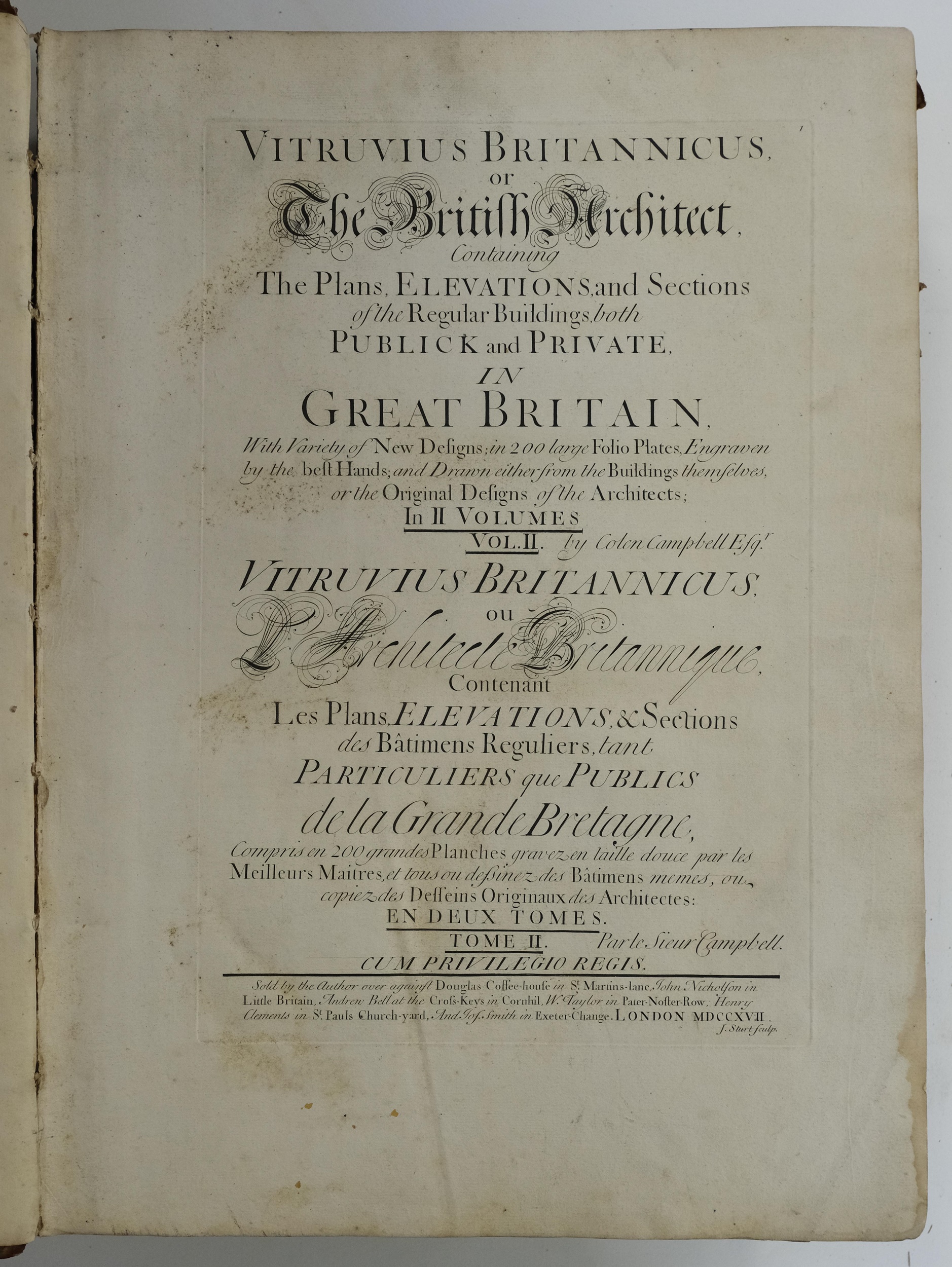 Lot 288 - Campbell, Colen. Vitruvius Britannicus, or