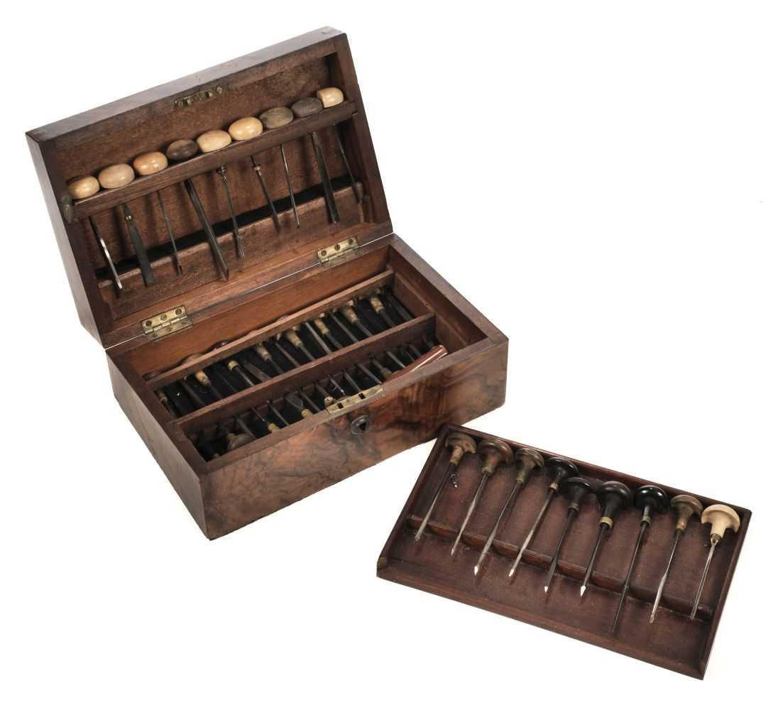 Lot 489 - Wood engraving tools. A collection of