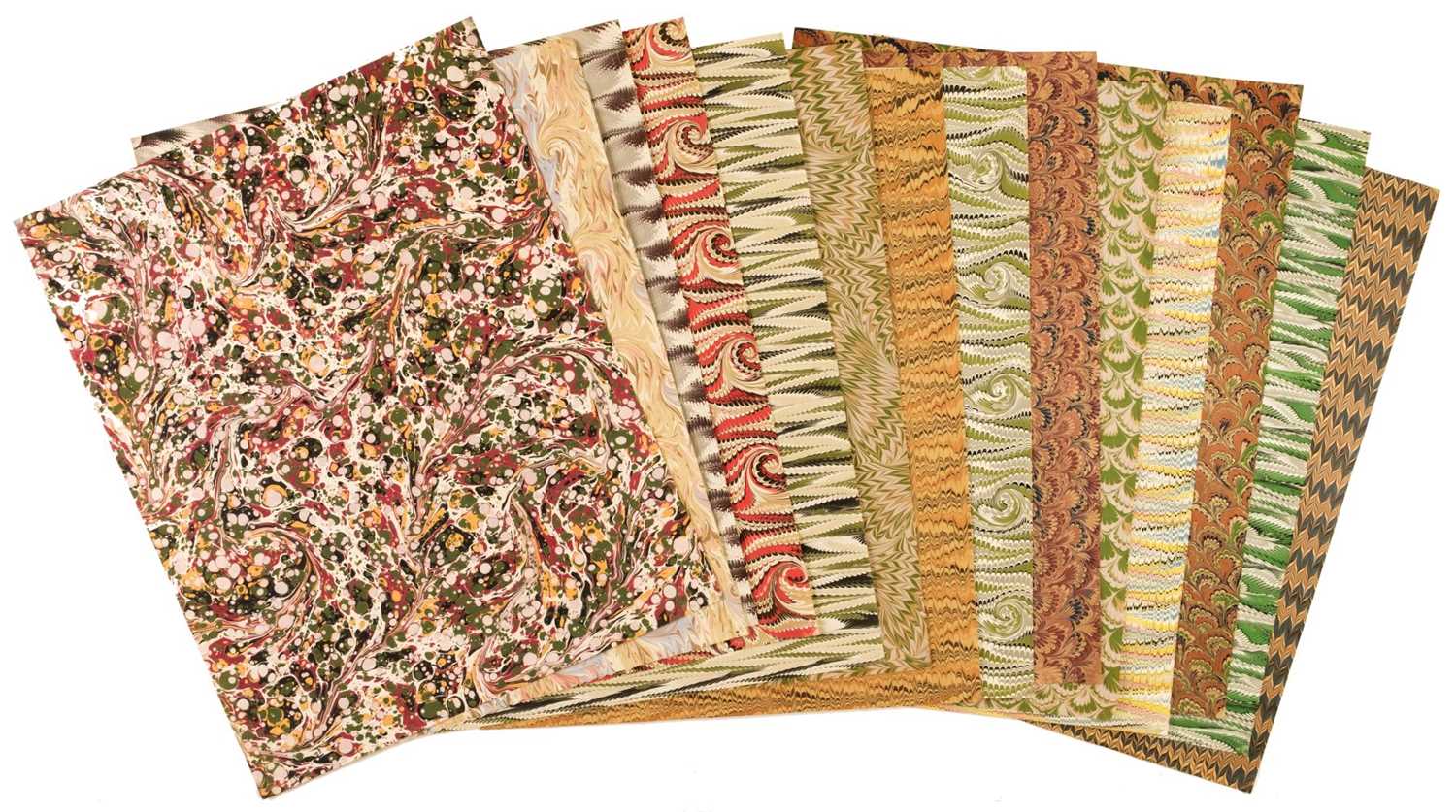 Lot 513 - Marbled paper. 34 sheets of assorted