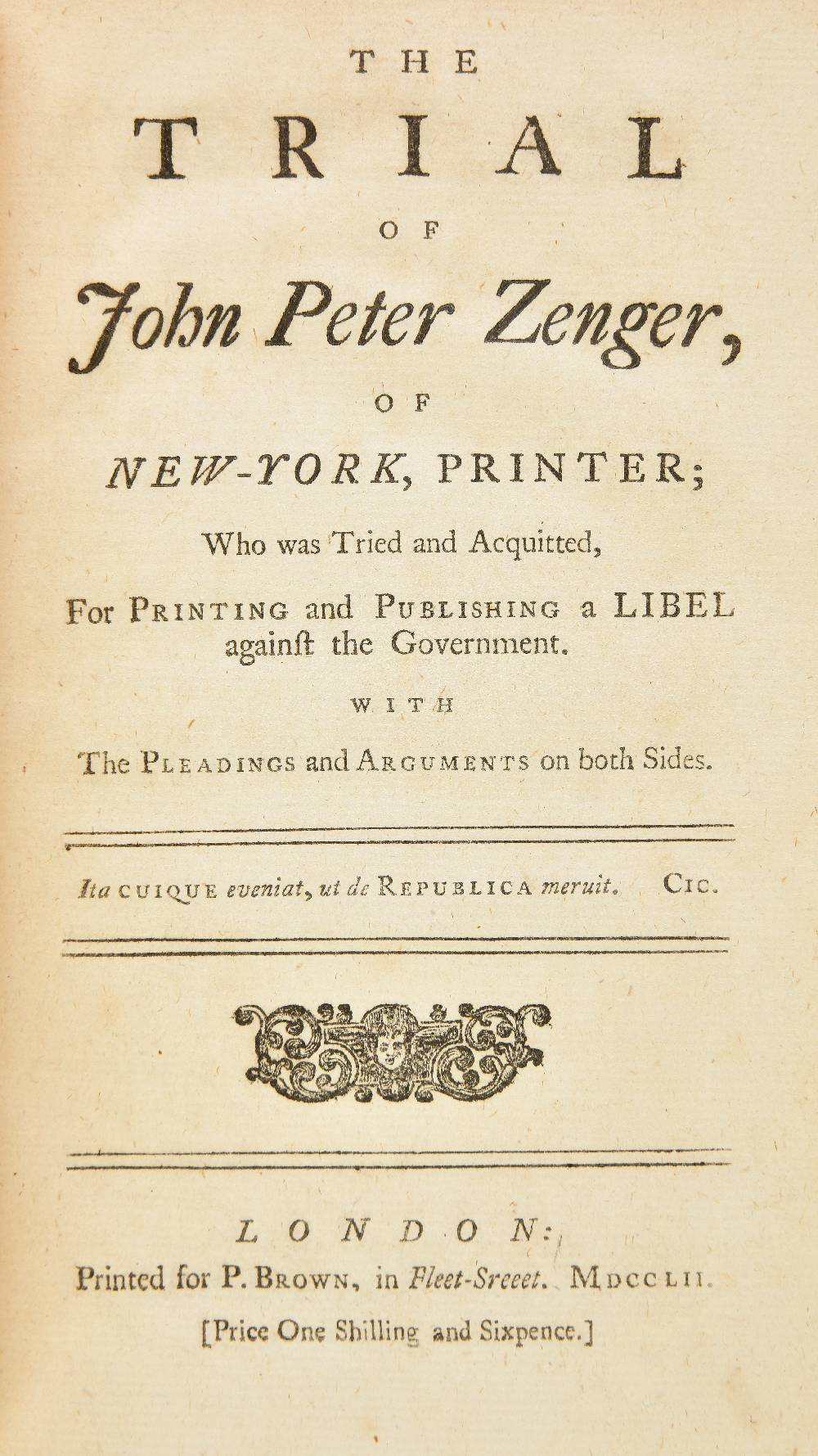 Lot 366 - Zenger, John Peter