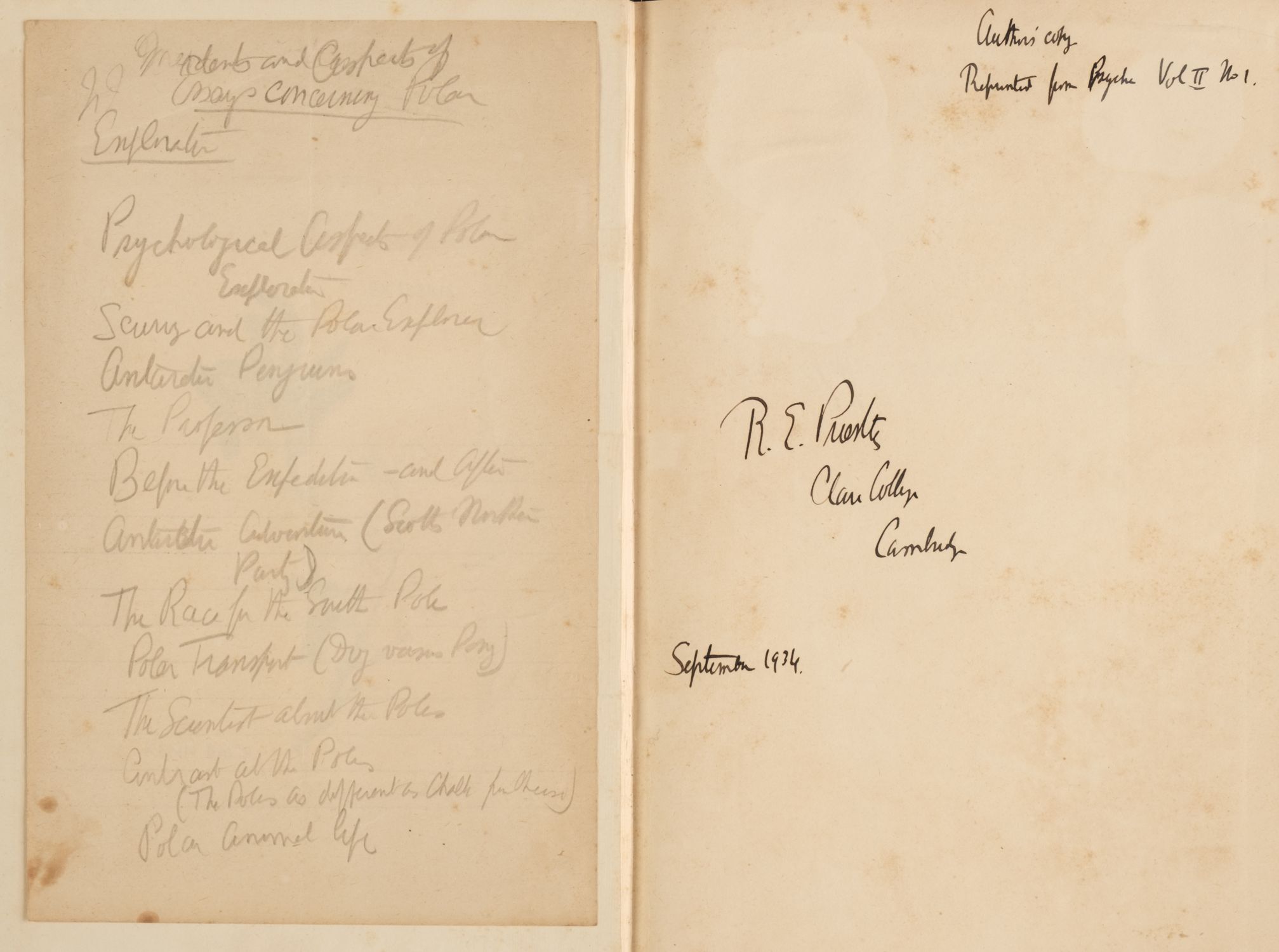 Lot 27 - Priestley (Raymond E.). The Psychology of