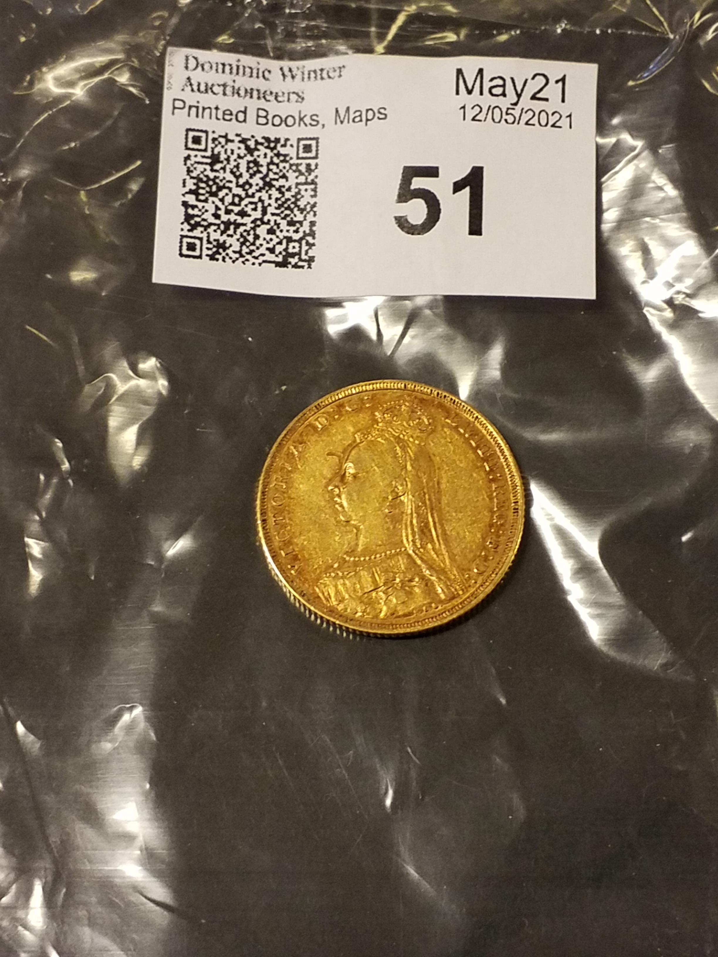 Lot 51 - Victorian full gold Sovereign, 1891
