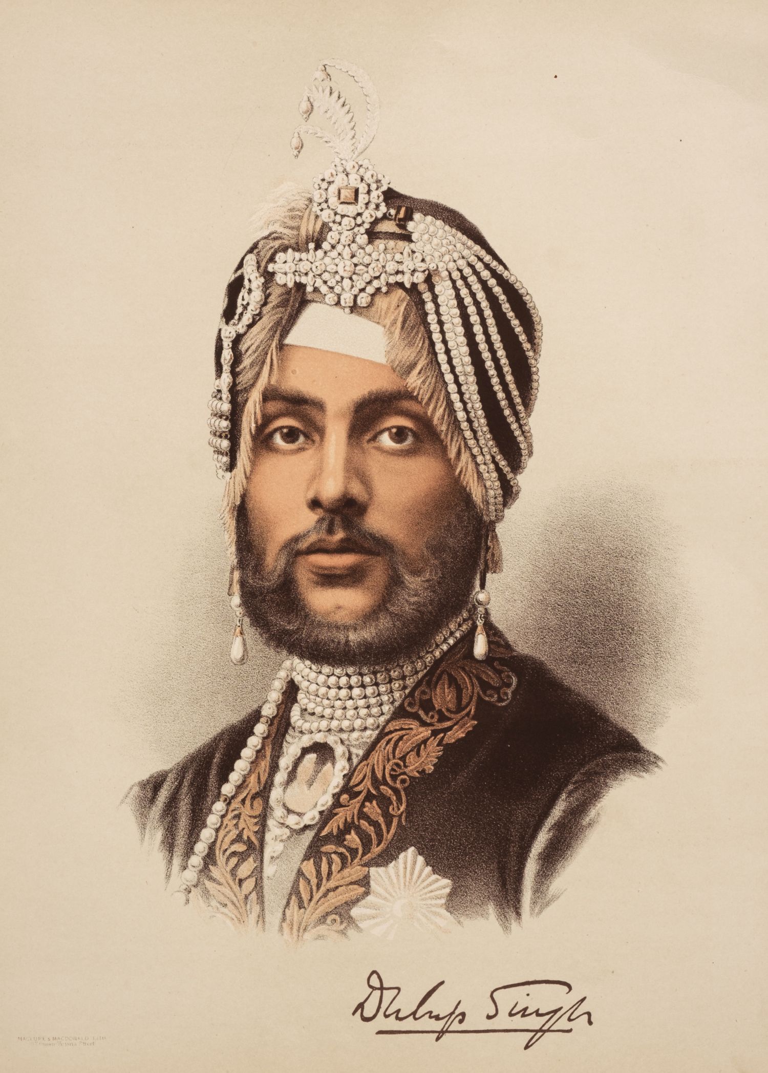 Lot 208 - Maharaja Duleep Singh (1838-1893). Head and
