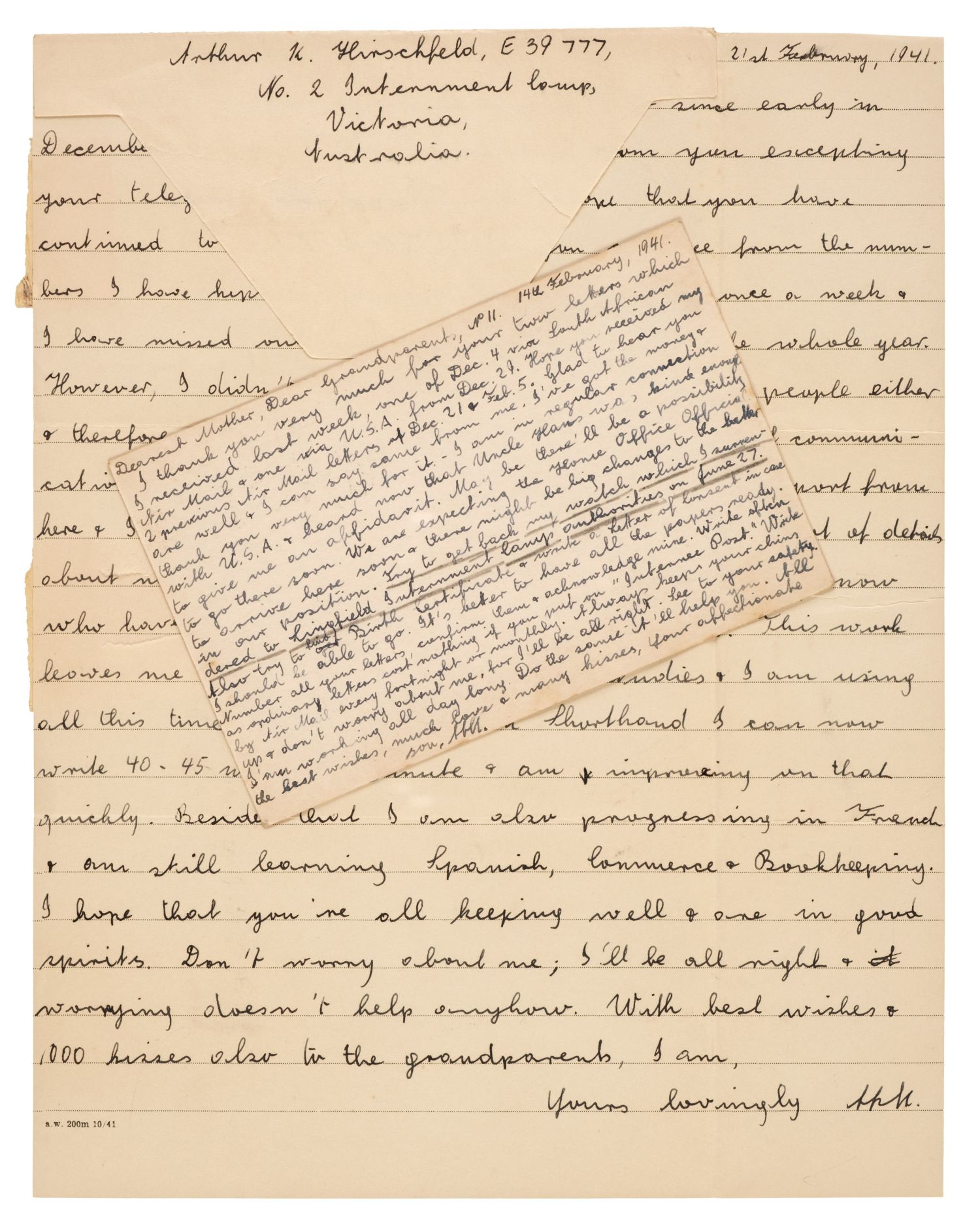 Lot 352 - WWII Australian Internment Camps. A series