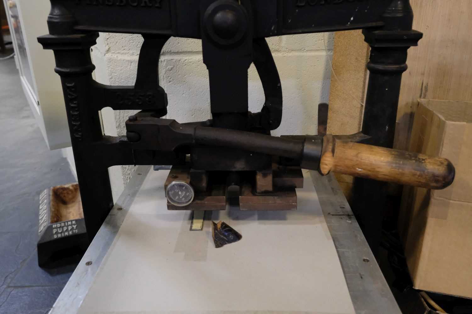 Lot 545 - Printing/blocking press. A Hopkinson Albion
