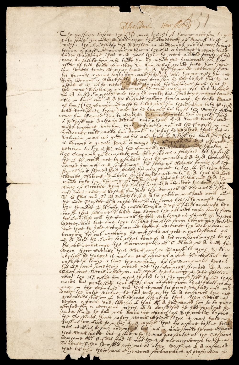 Lot 242 - Recusancy & Bowls. Examination of an