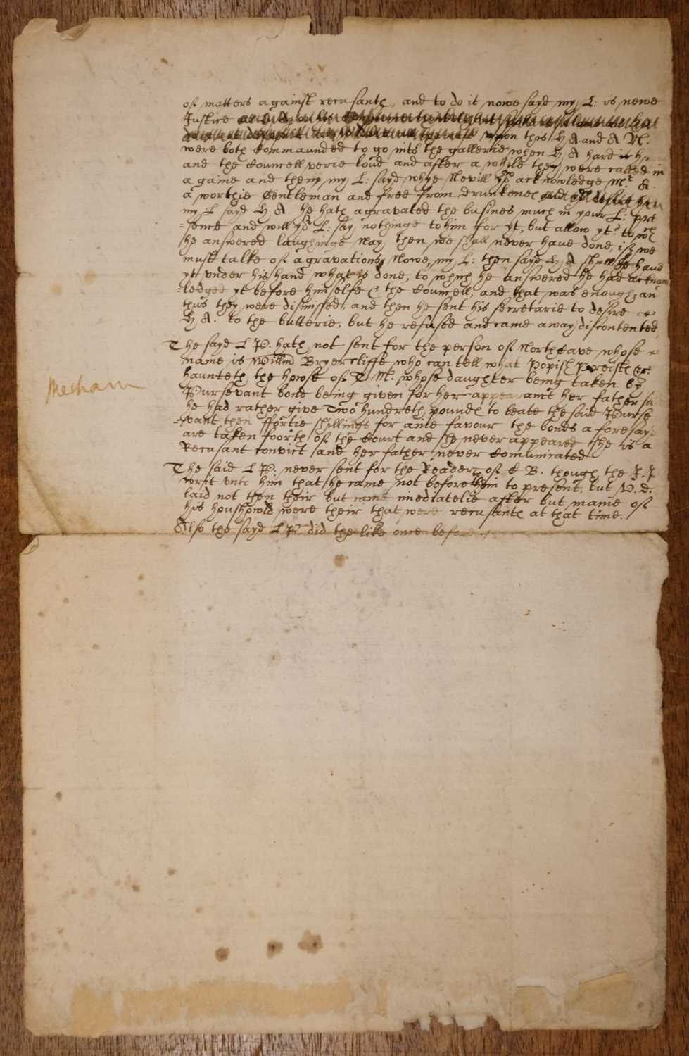 Lot 242 - Recusancy & Bowls. Examination of an