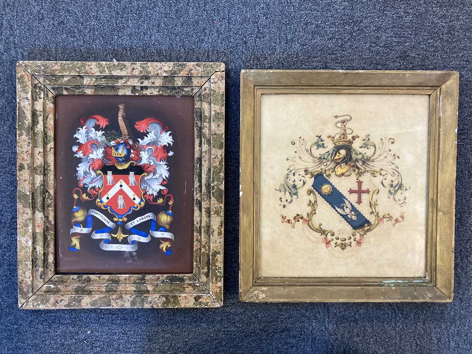 Lot 306 - Heraldry. Eight heraldic paintings of