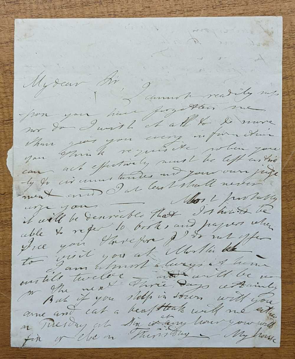 Lot 140 - Babbage (Charles, 1791-1871). Autograph