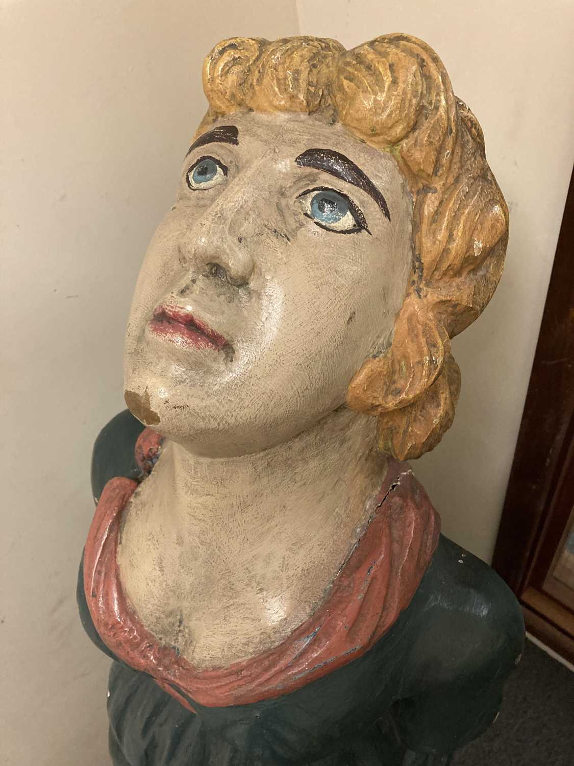 Lot 340 - Ship's Figurehead. 19th century carved