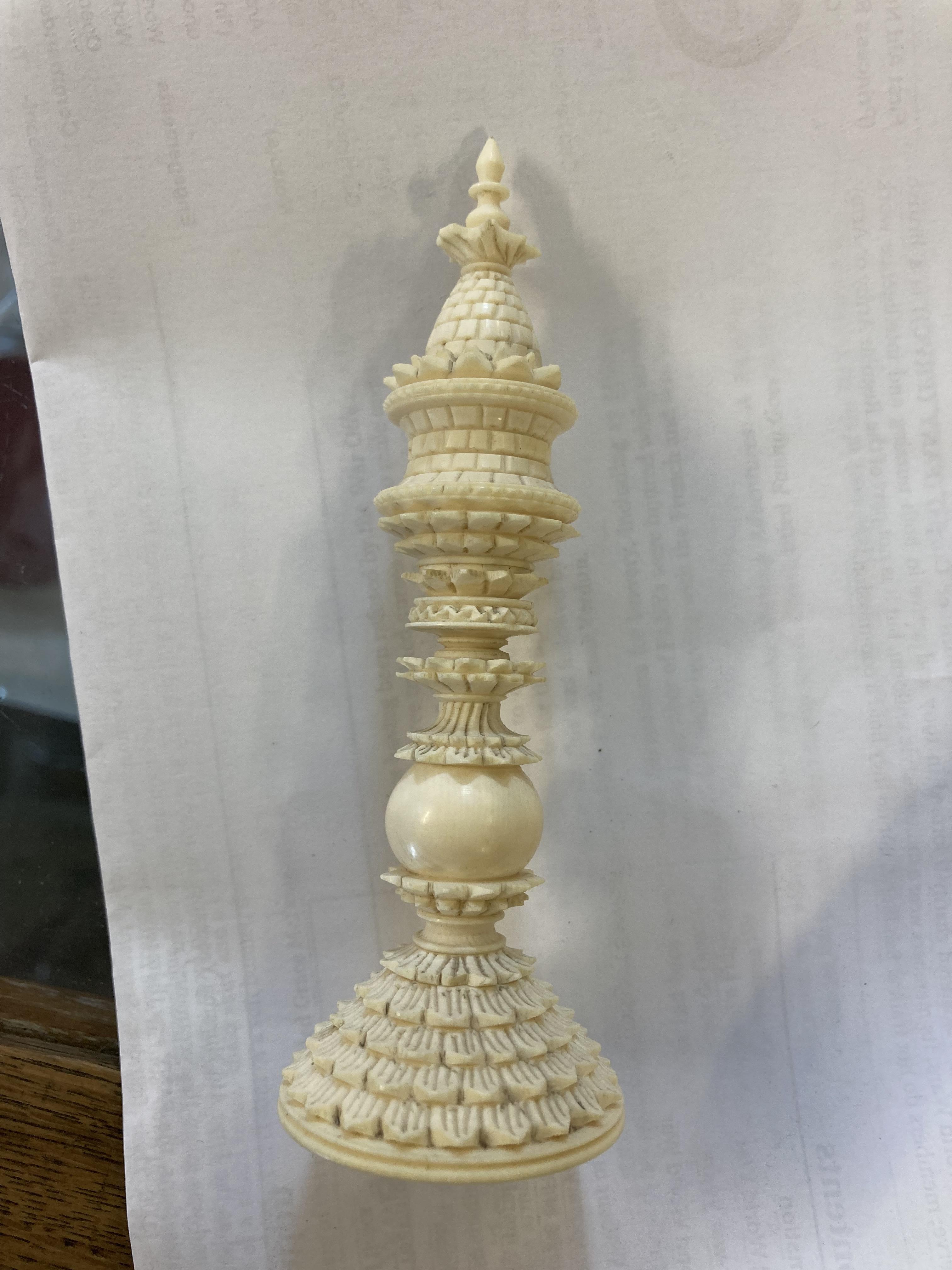 Lot 252 - Chess. An Indian ivory 'Pepys' chess set