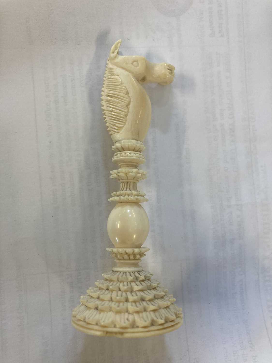 Lot 252 - Chess. An Indian ivory 'Pepys' chess set