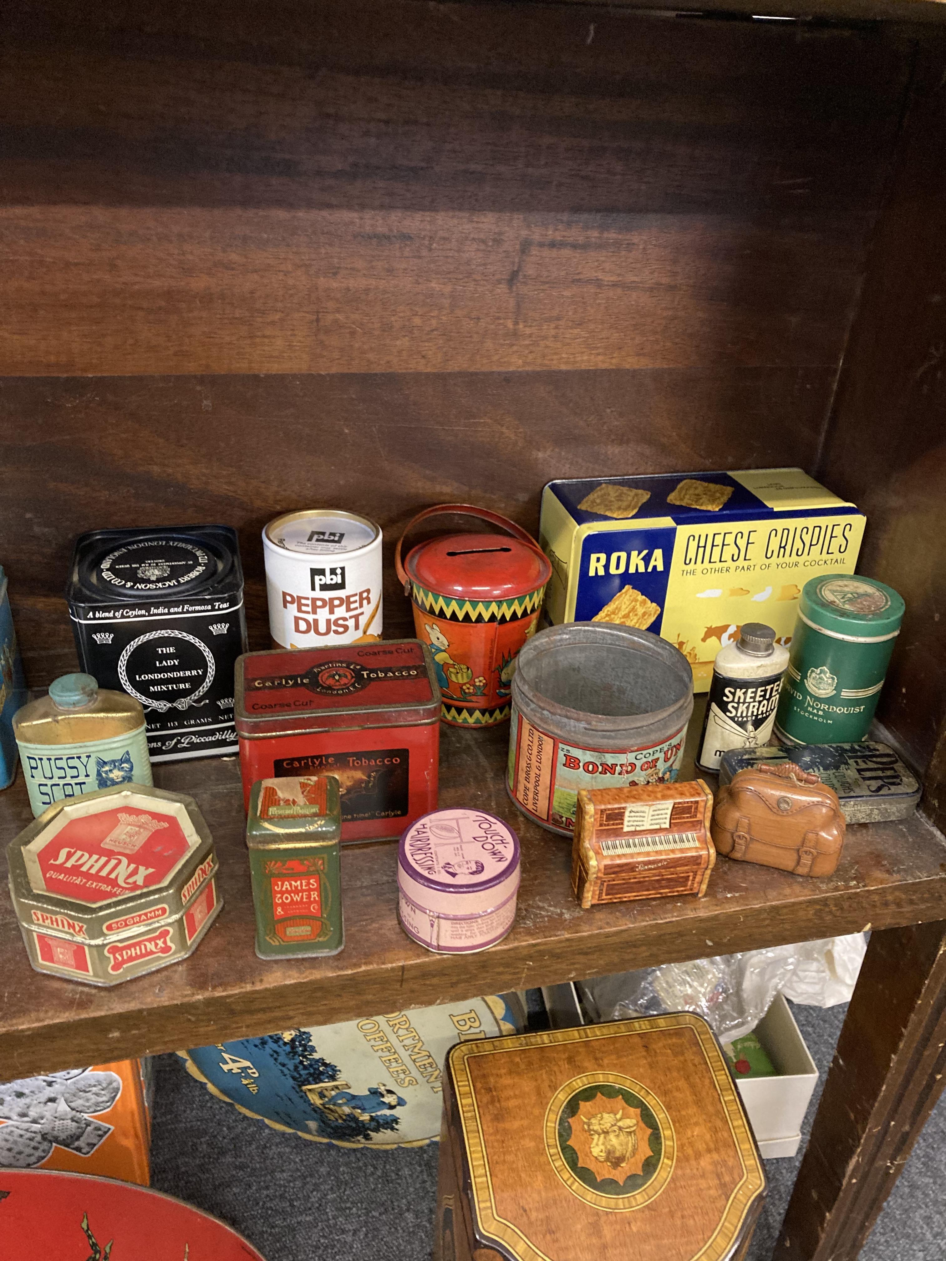 Lot 239 - Advertising Tins. A large collection of tins