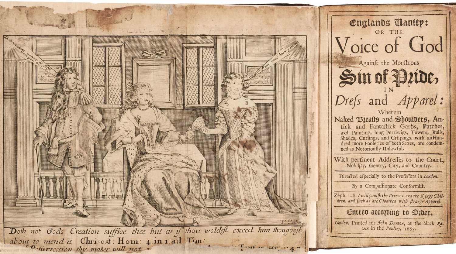 Lot 279 - Englands Vanity: or the Voice of God Against
