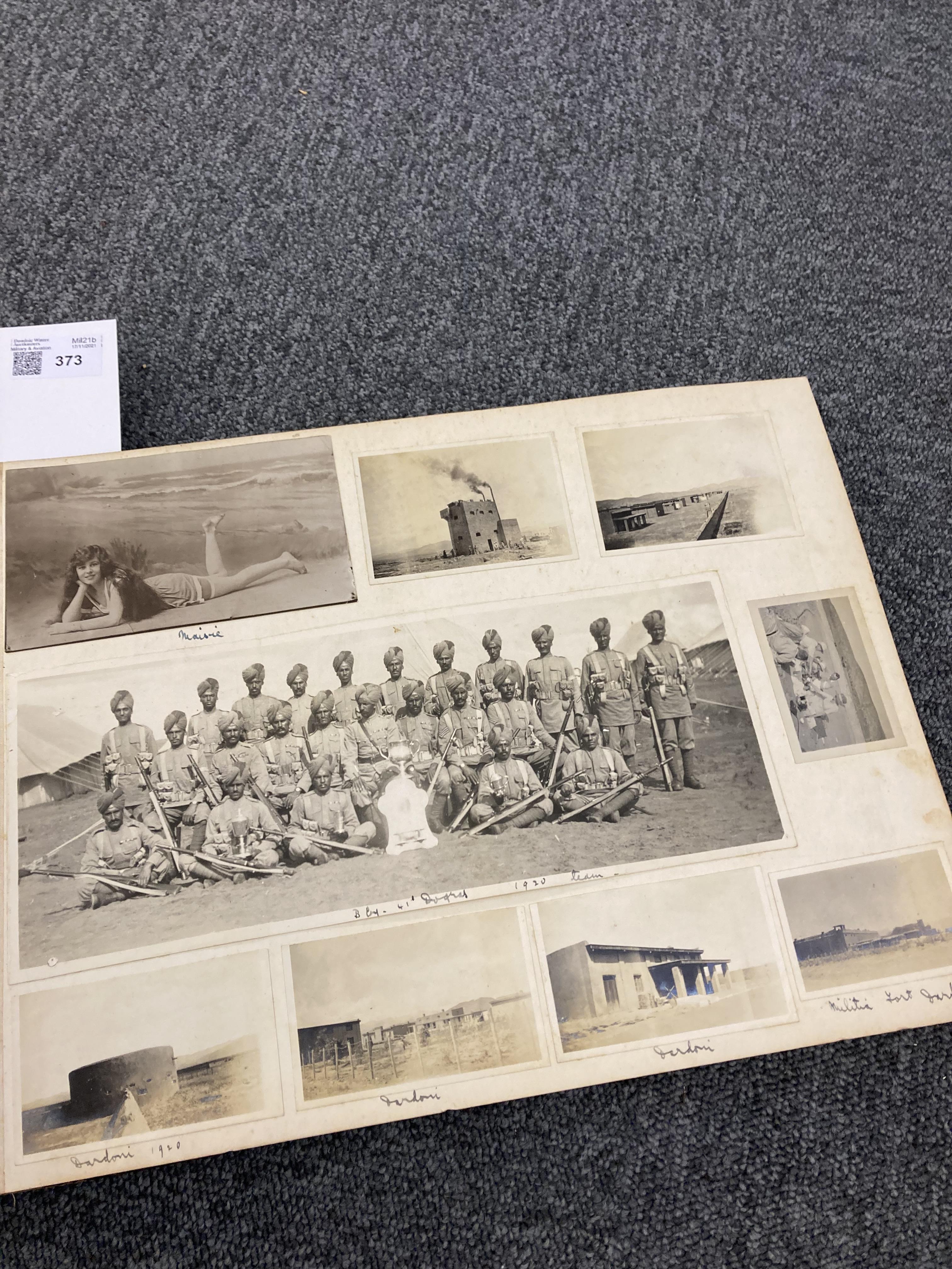 Lot 373 - Dogra Regiment. An album of photographs, by