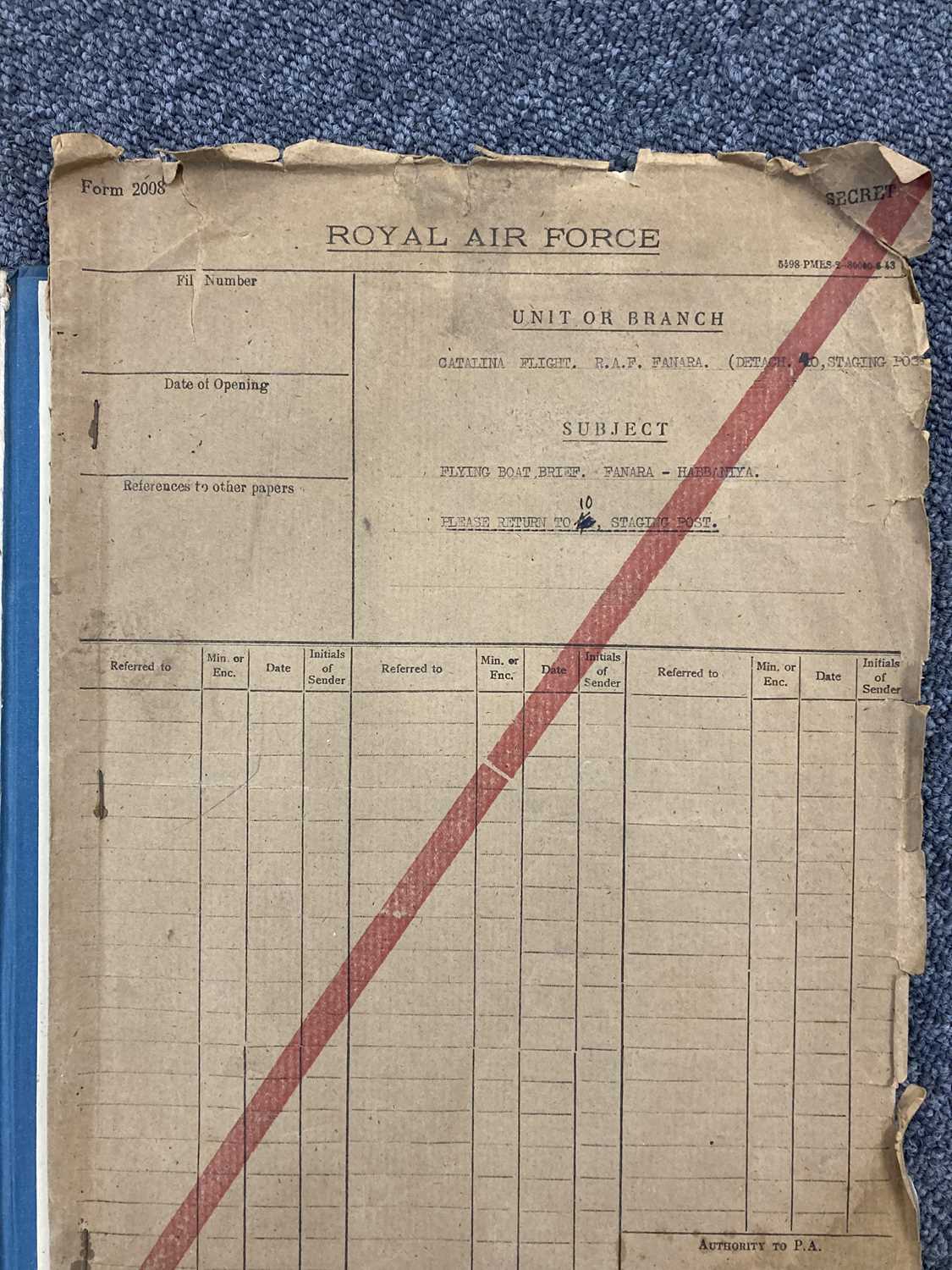 Lot 63 - Flight Engineer's Log. Catalina Flight RAF