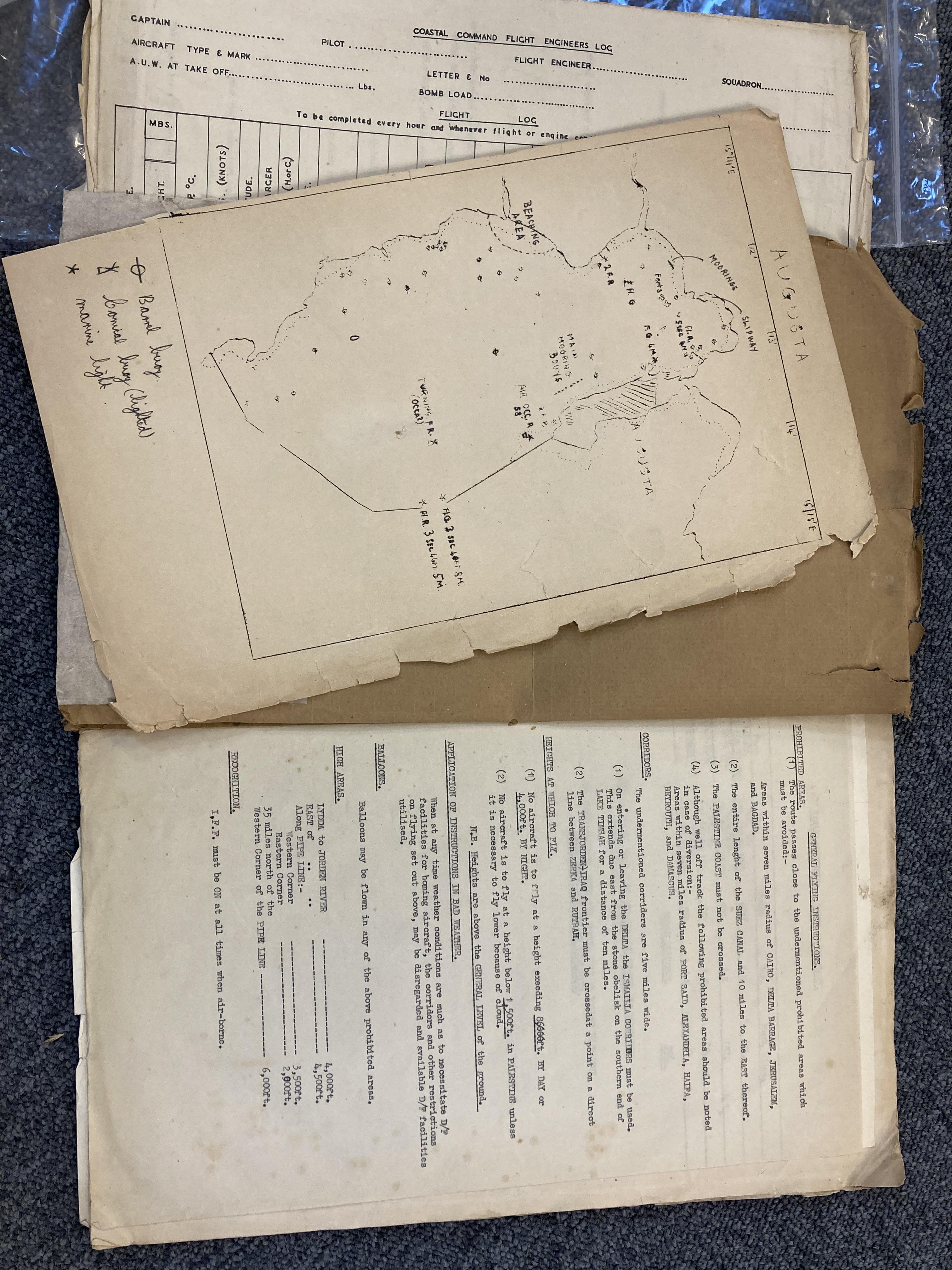 Lot 63 - Flight Engineer's Log. Catalina Flight RAF