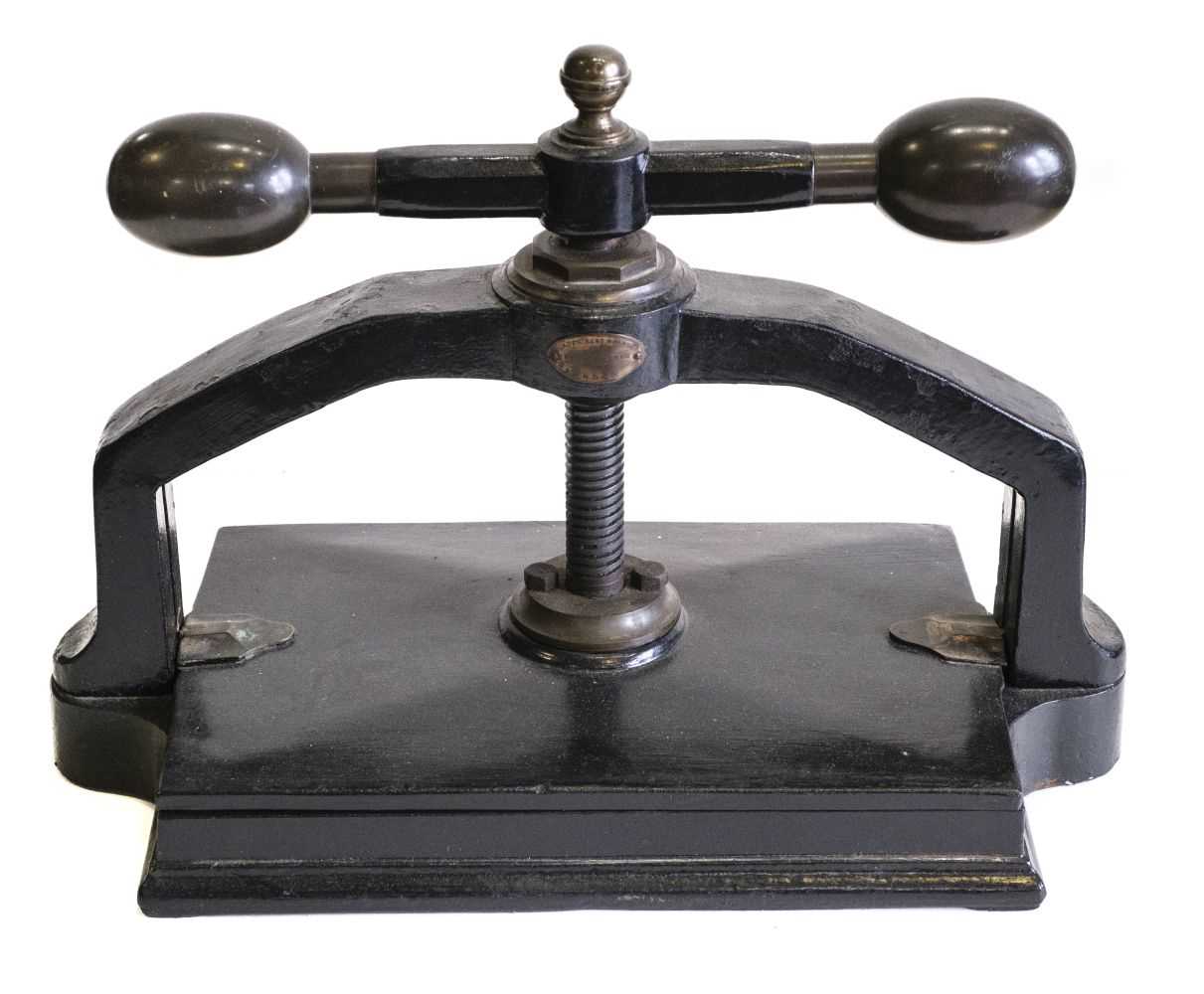 Lot 341 - Bookpress. A cast iron bookpress