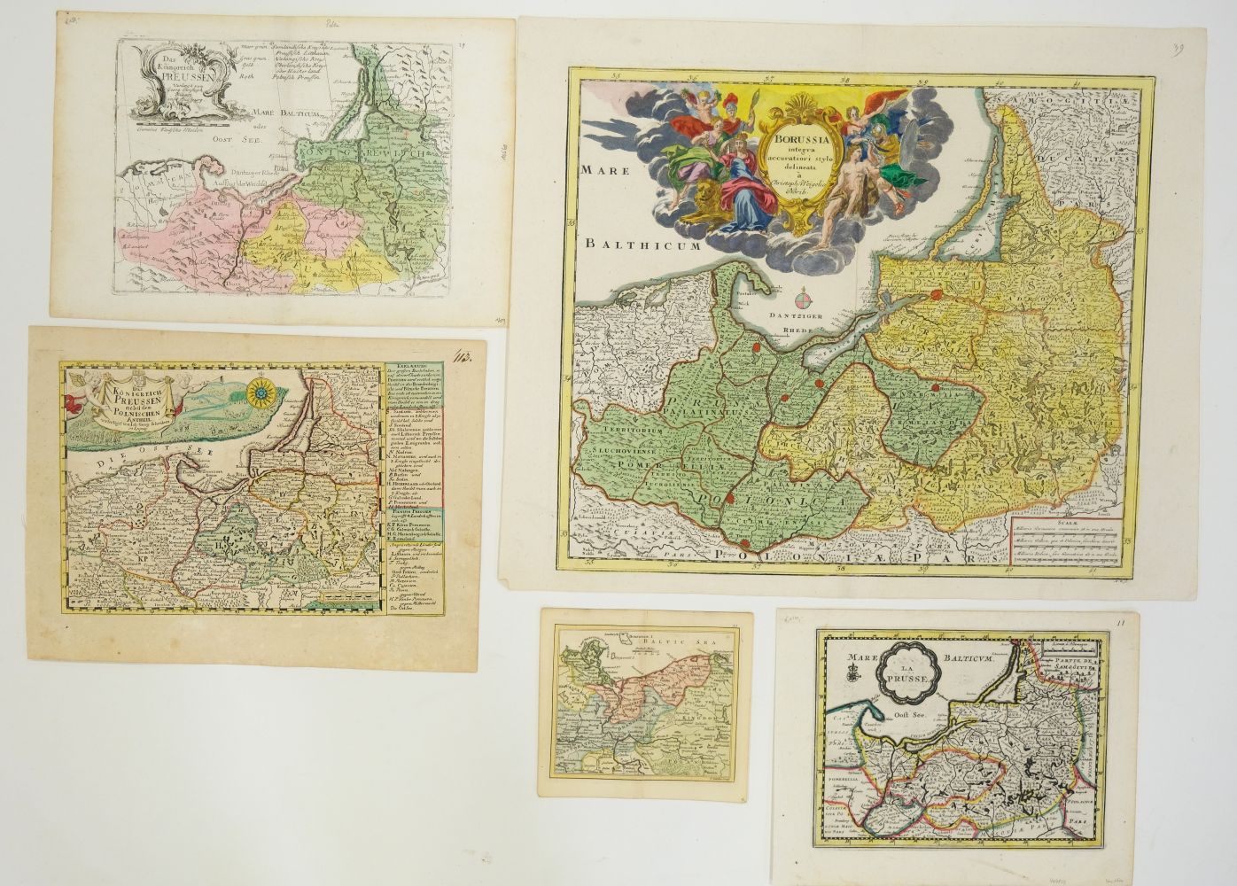 Lot 130 - Prussia. A collection of eleven maps, mostly
