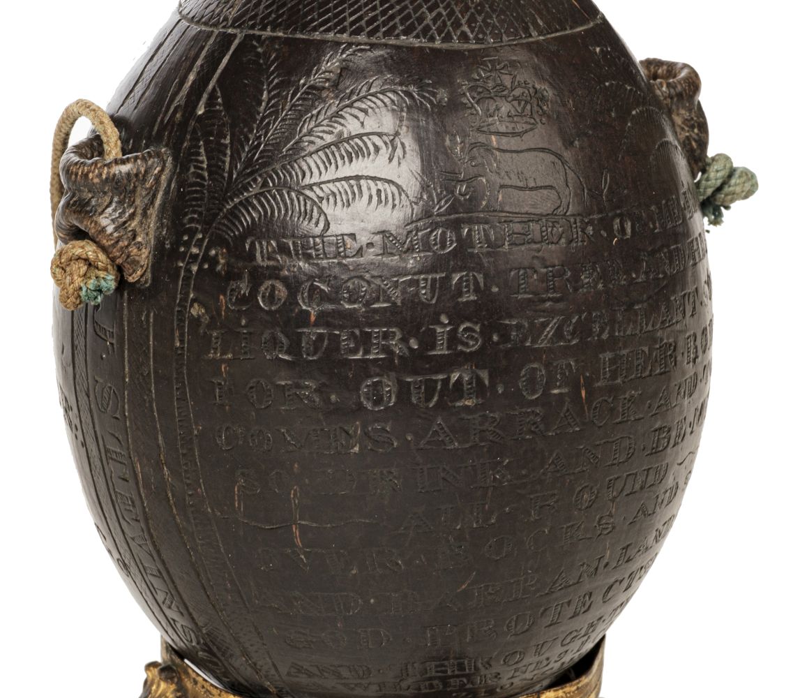 Lot 320 - Coconut Powder Flask. A fine coconut powder