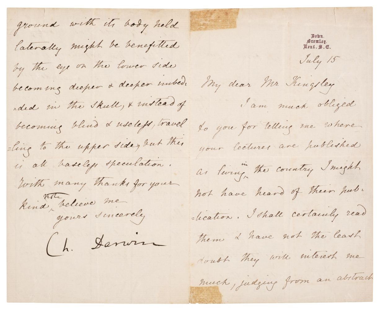Lot 237 - Darwin (Charles Robert, 1809-1882). Letter