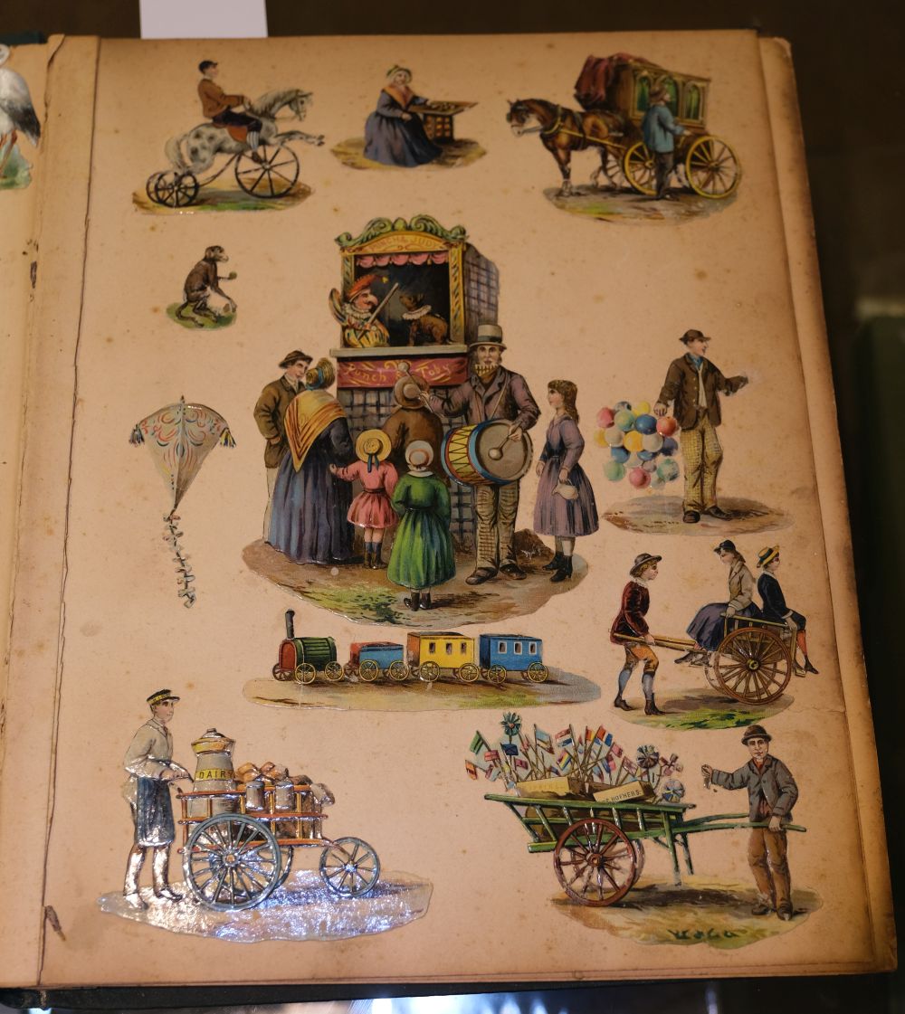 Lot 176 - Scrap albums. A group of 3 Victorian scrap