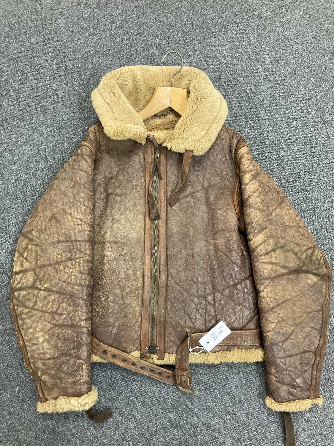 Lot 230 - Flying Jacket. A WWII RAF Irvin brown