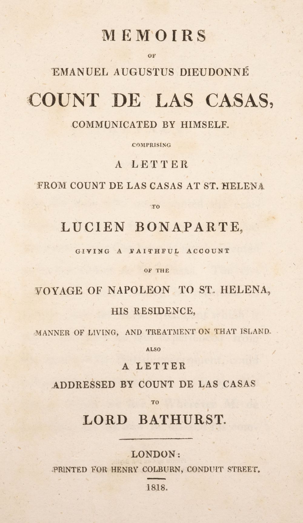 Lot 268 - Memoirs of Emanuel Augustus Dieudonné Count
