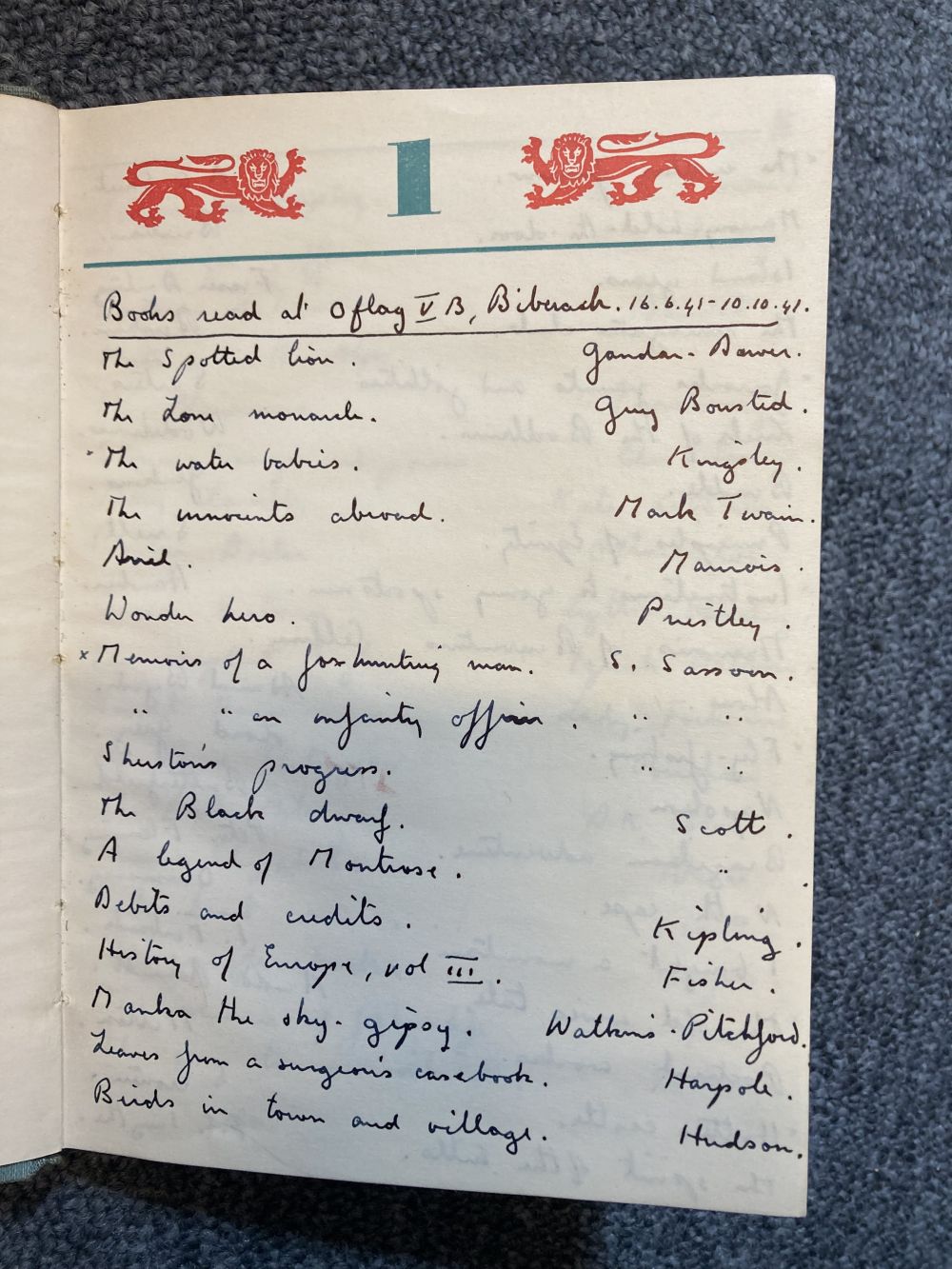 Lot 276 - WWII Prisoner of War Diary. Captain William