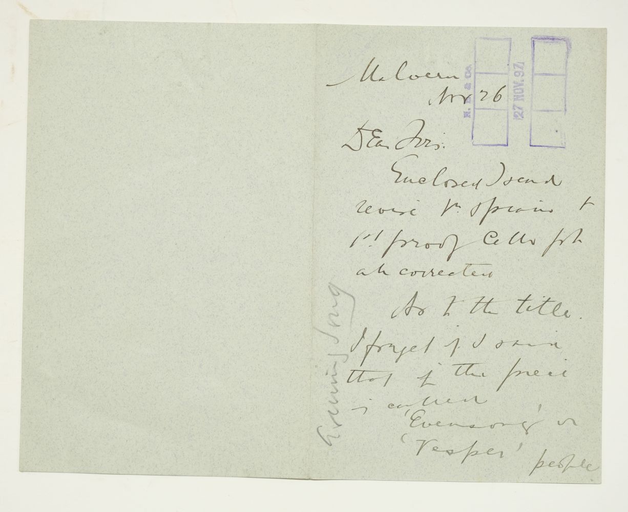 Lot 231 - Elgar (Edward, 1857-1934). Autograph letter,