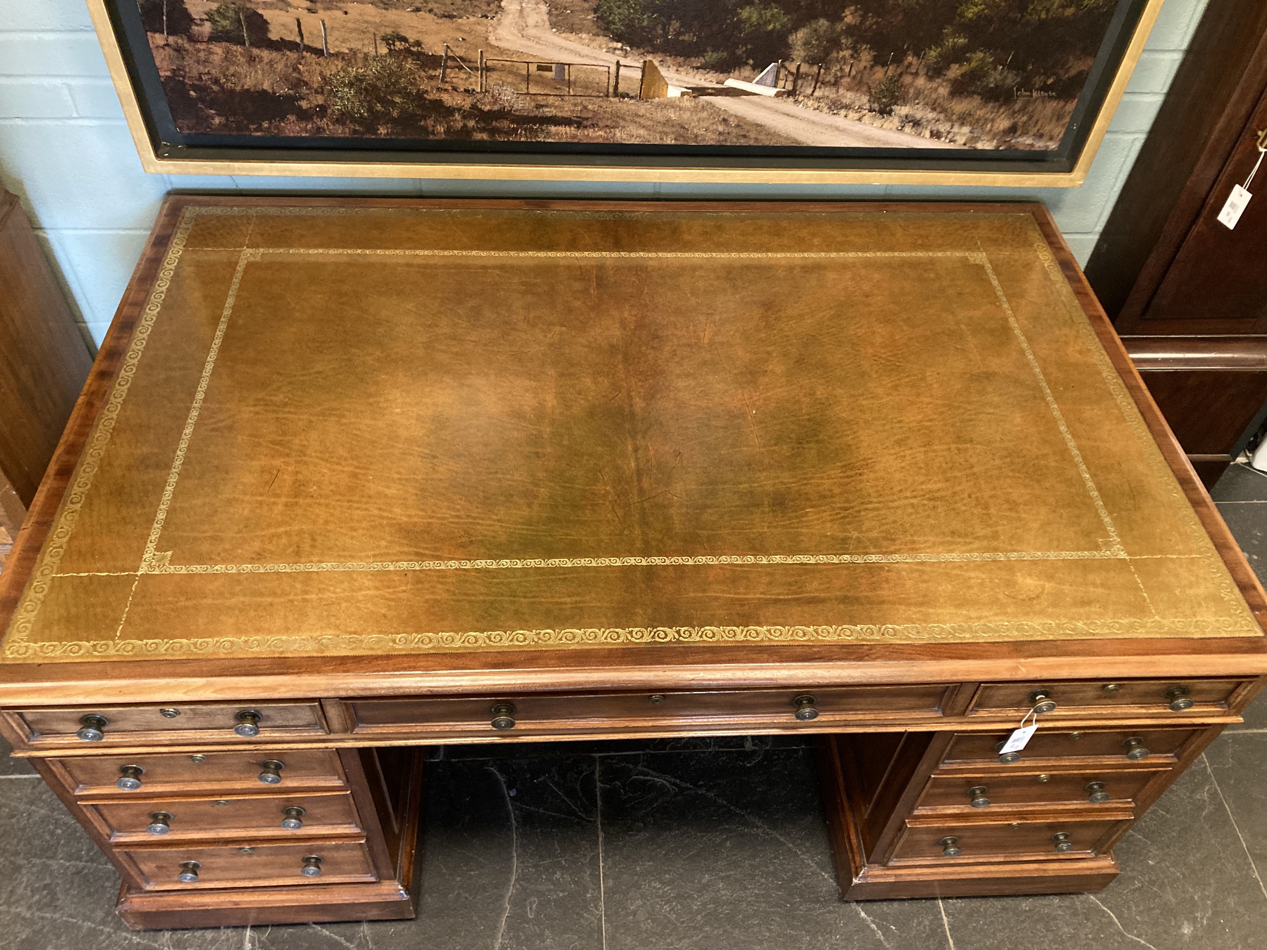 Lot 127 - Partners Desk. A Victorian mahogany partners