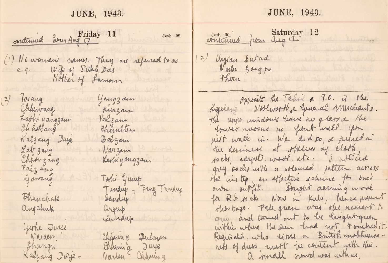 Lot 261 - Indian Diary. A manuscript diary kept by G.J.