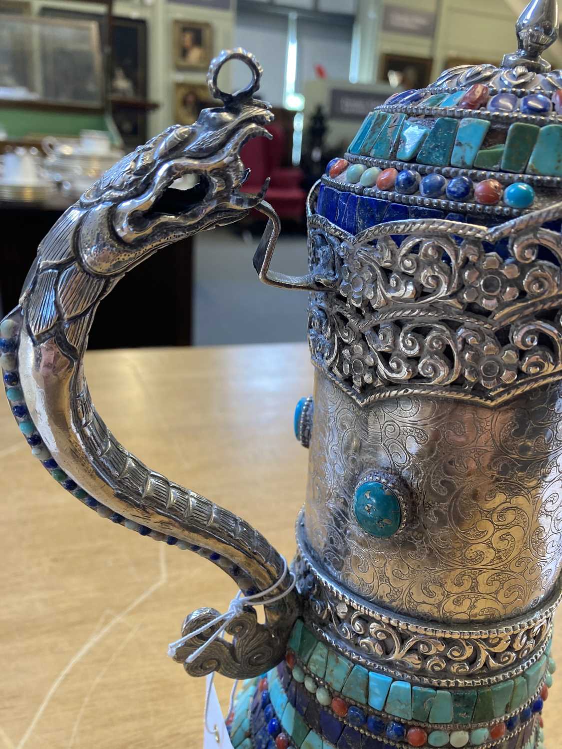 Lot 54 - Tibet. A Tibetan white metal ewer
