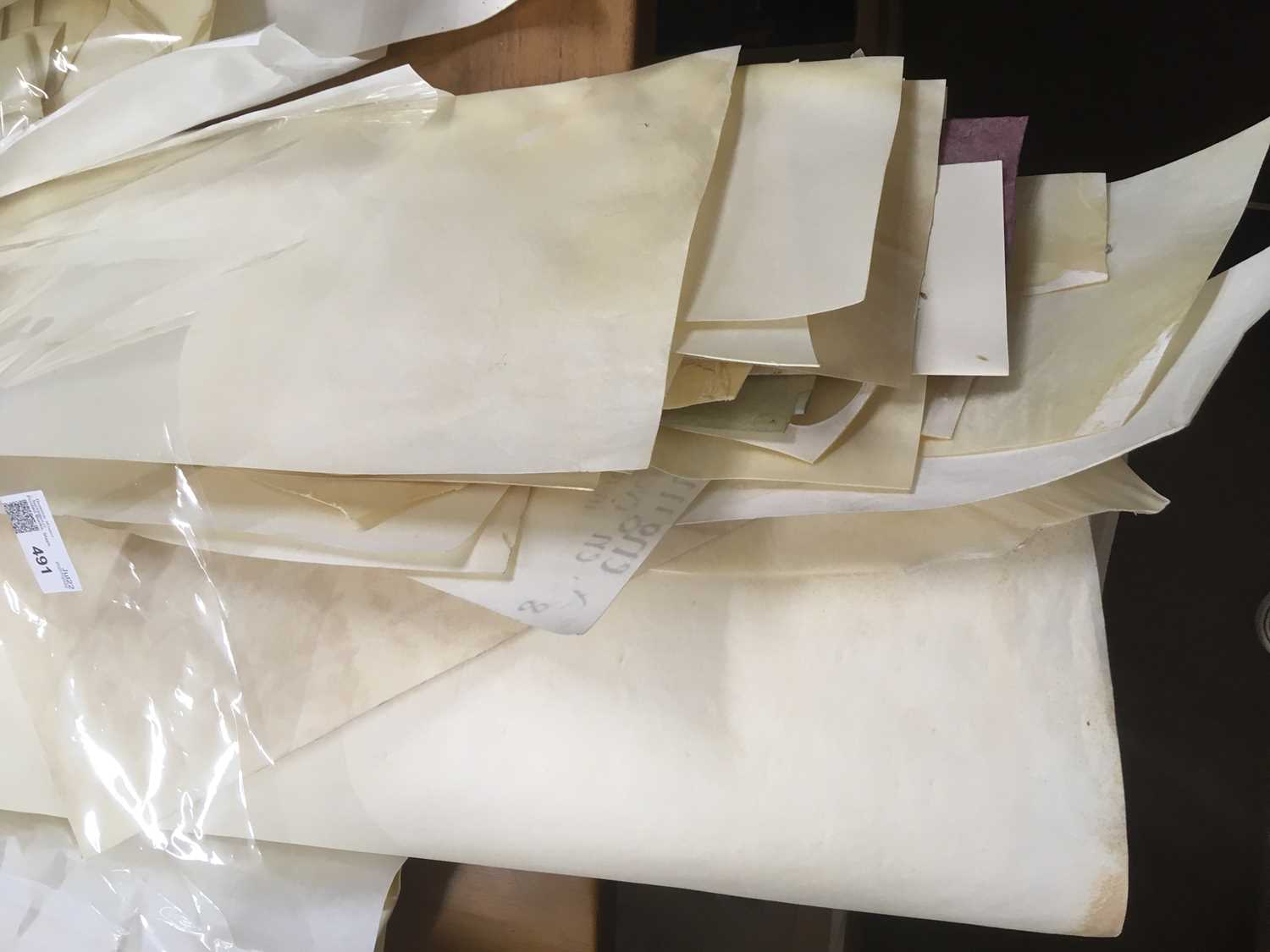 Lot 491 - Vellum. Eight full skins of vellum