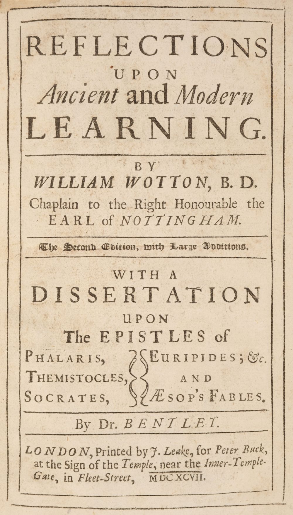 Lot 294 - Wooton (William). Reflections upon Ancient