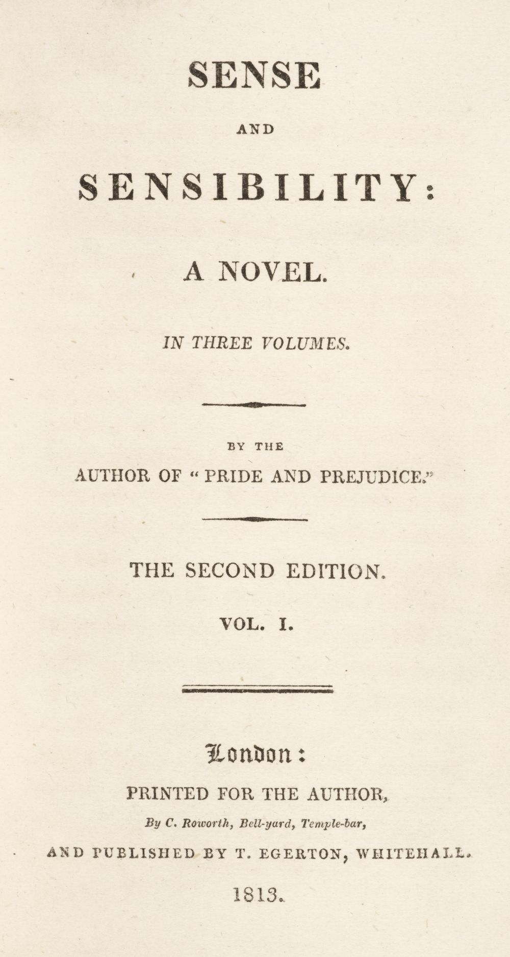 Lot 269 - Austen (Jane). Sense and Sensibility, 2nd