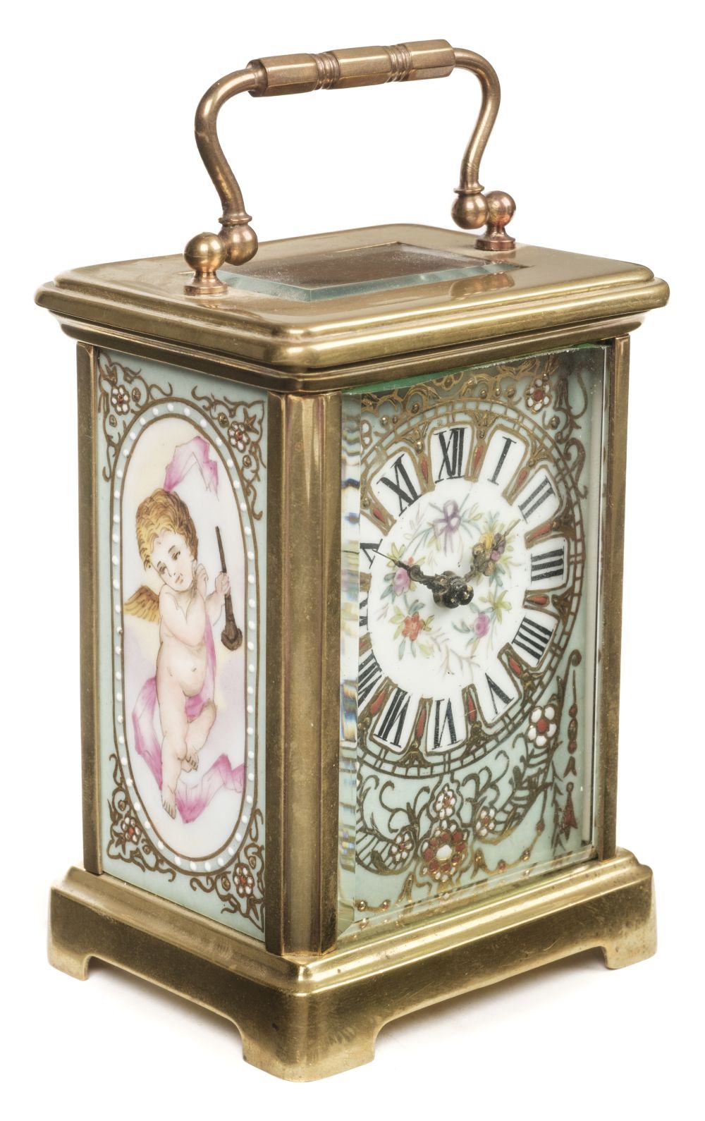 Lot 416 - Carriage Clock. A late 19th century brass