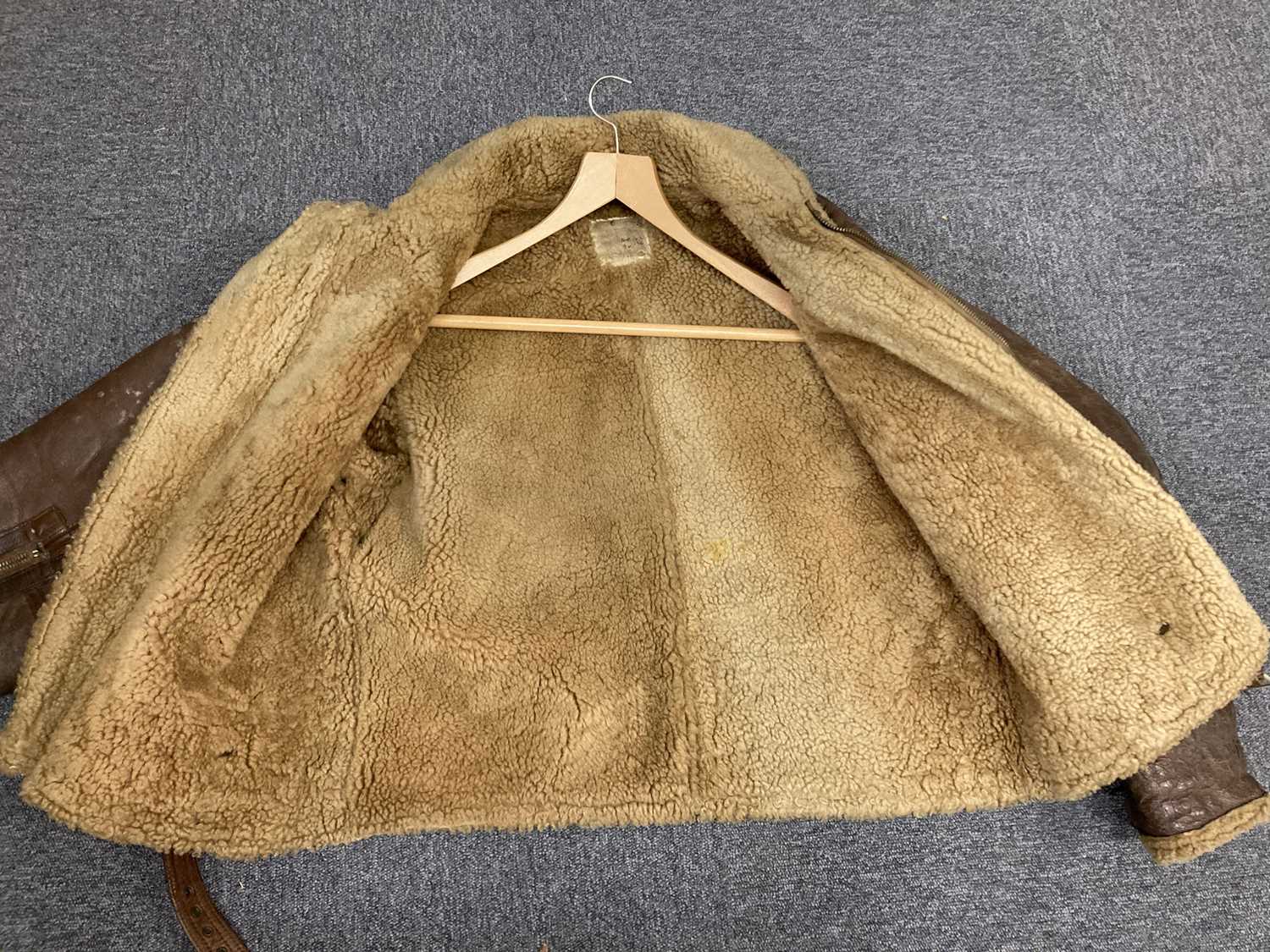 Lot 224 - Flying Jacket. A WWII RAF Irvin brown