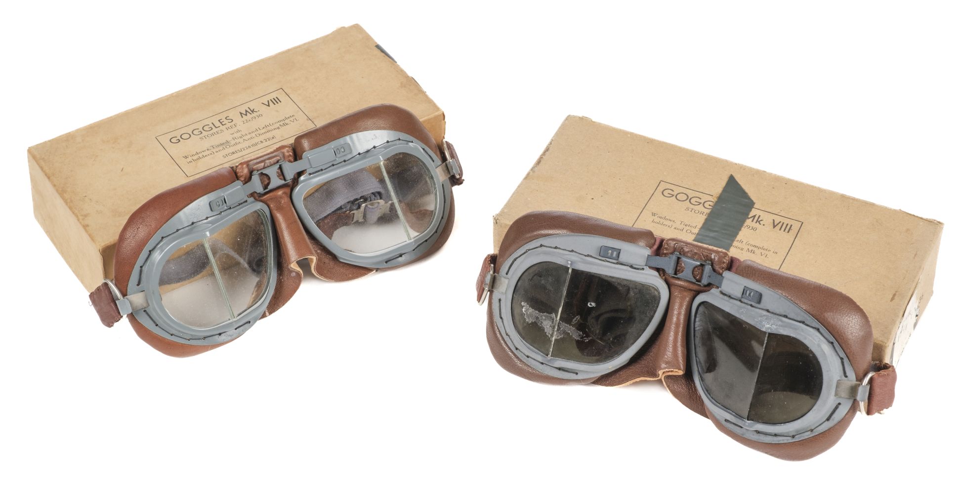 Lot 184 - Flying Goggles. Two pairs of RAF Mk VIII
