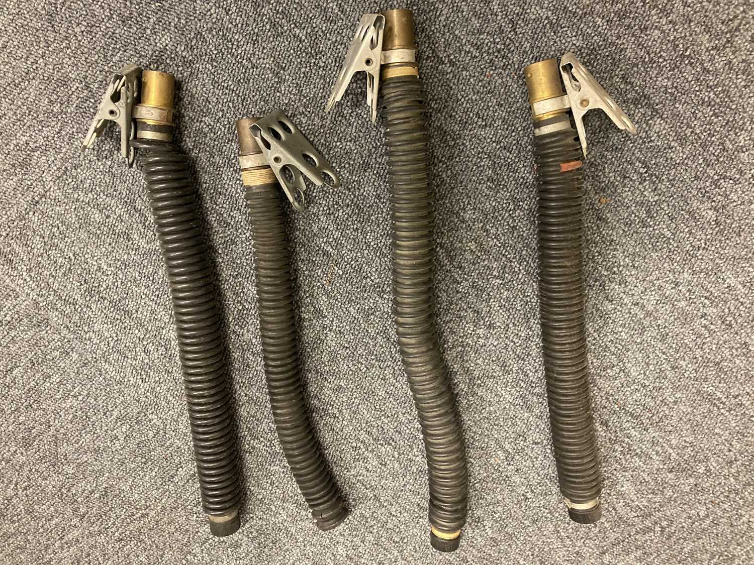 Lot 192 - Oxygen Mask Tubes. A collection of nine WWII