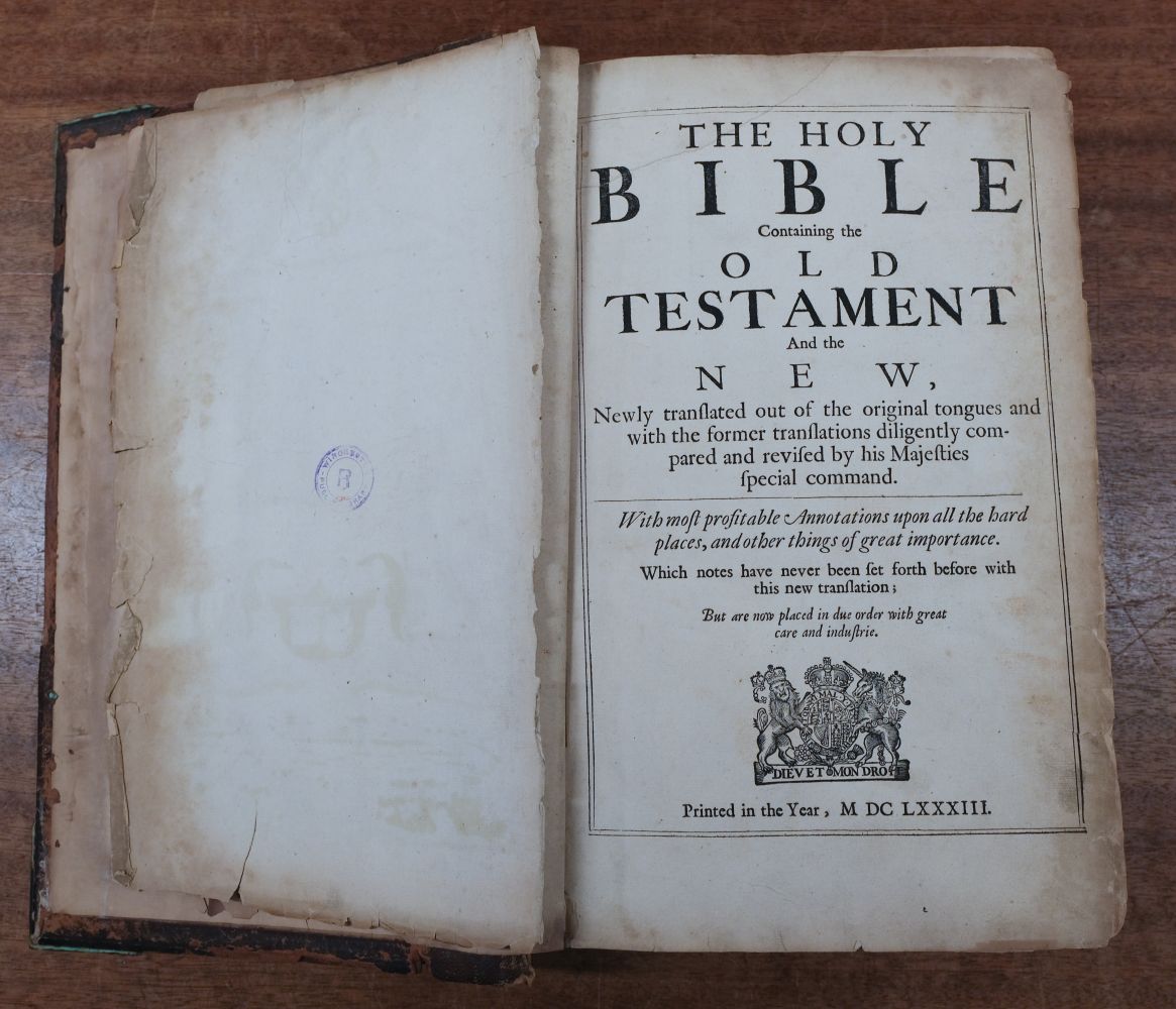 Lot 229 - Bible [English]. The Holy Bible containing