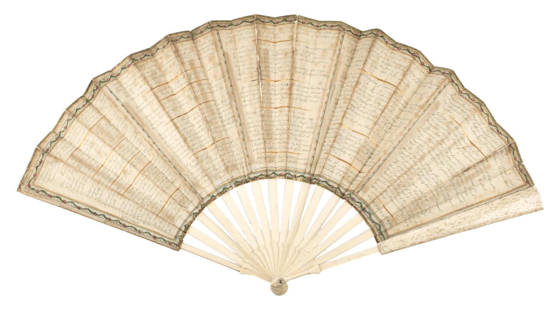 Lot 196 - Historical. A fan depicting the monarchs of