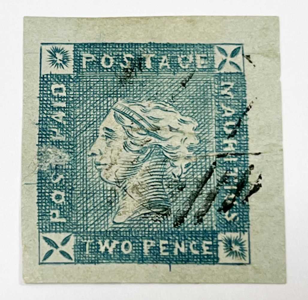 Lot 195 - Mauritius. 1859 Q. V. Lapriot 2D blue