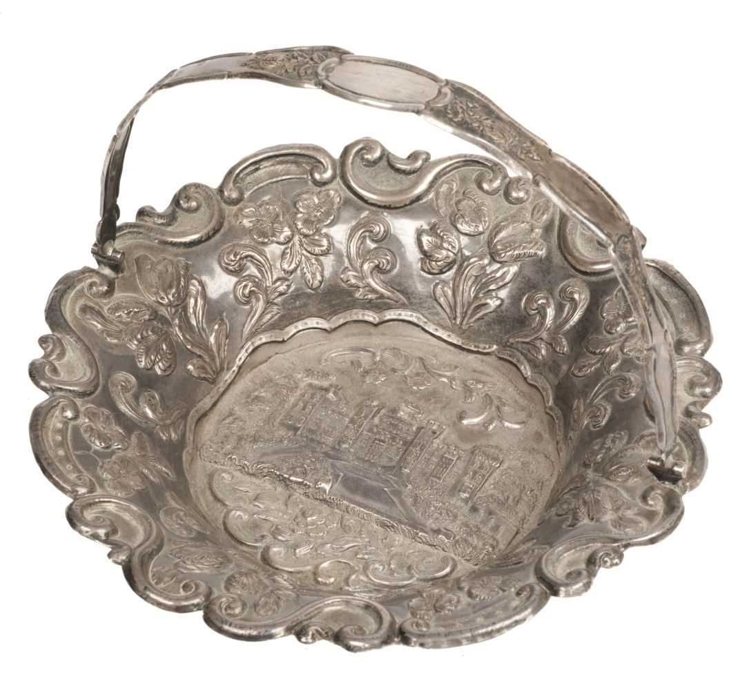Lot 72 - Basket. A Victorian silver 'castle top'