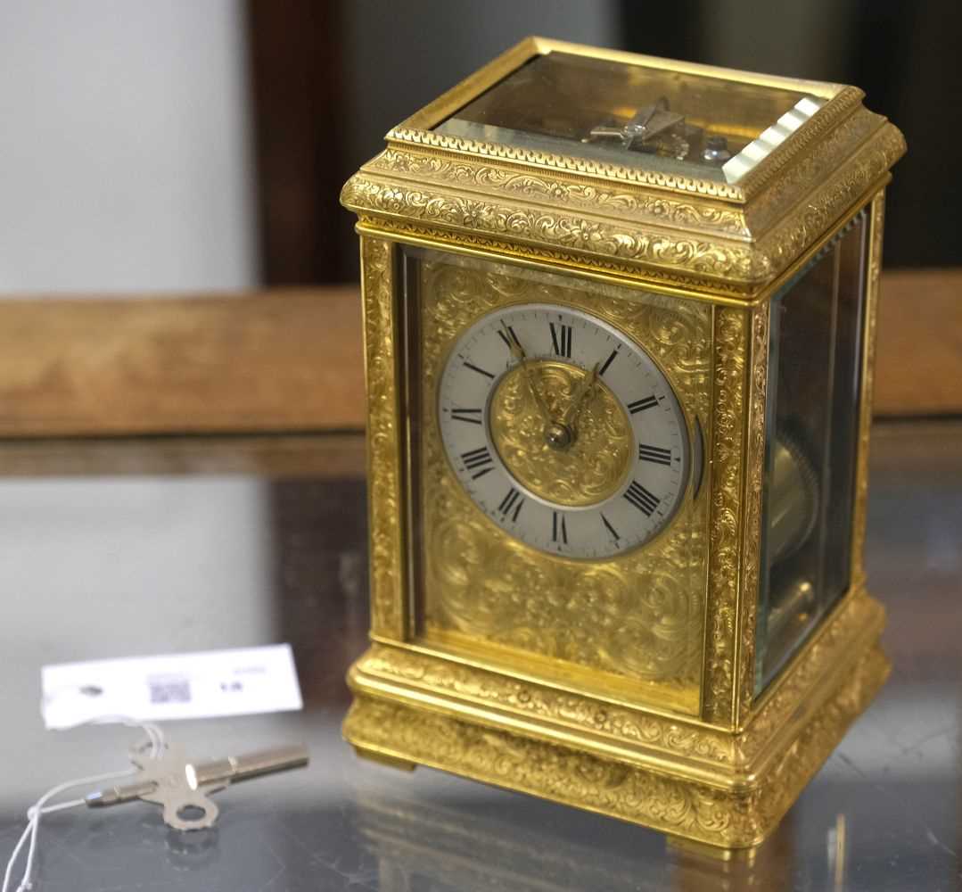 Lot 18 - Carriage Clock. A Victorian brass carriage