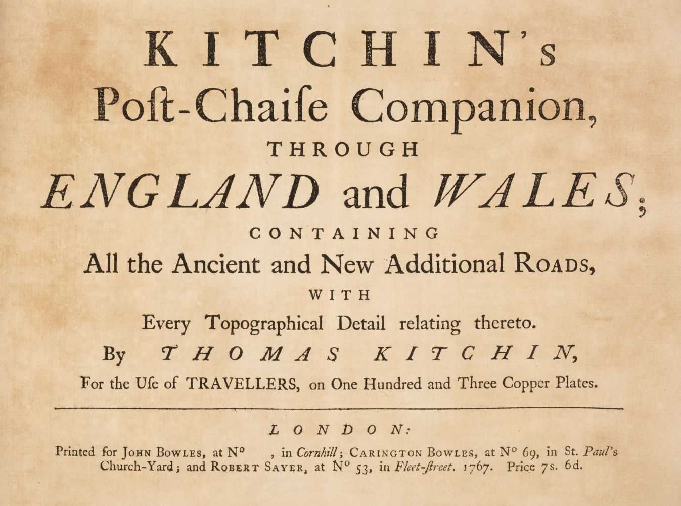 Lot 112 - Kitchin (Thomas). Kitchin's Post-Chaise